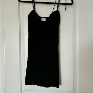 Wilfred | Dresses | Aritzia Wilfred Fable Black Mini Dress Little Black ...